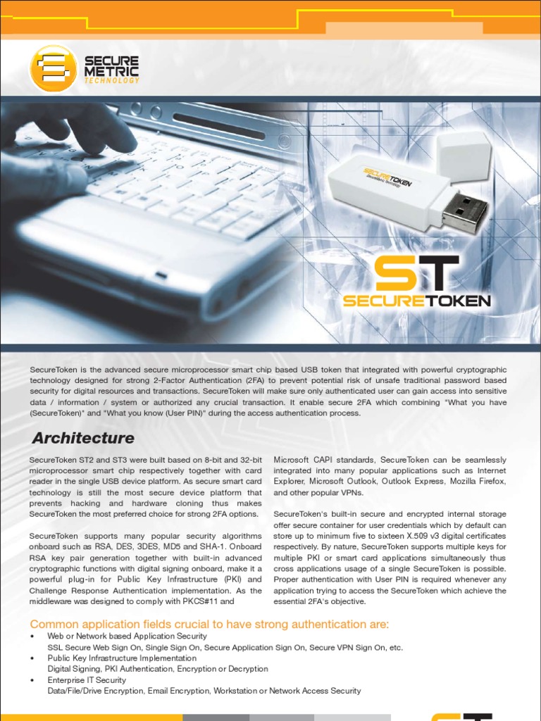 SecureToken - 2 Factor Authentication Security | PDF | Smart Card | Authentication