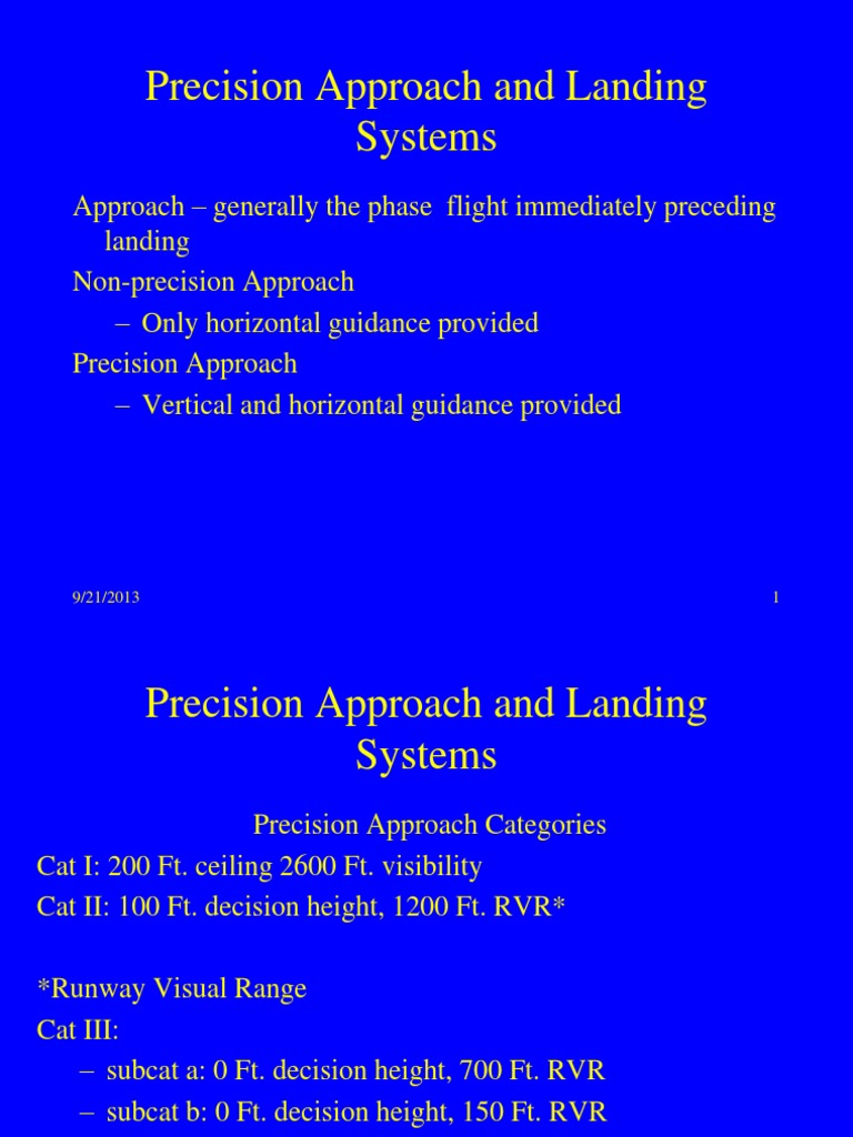 Precision Approach Runway Systems Overview | PDF | Measuring Instrument ...