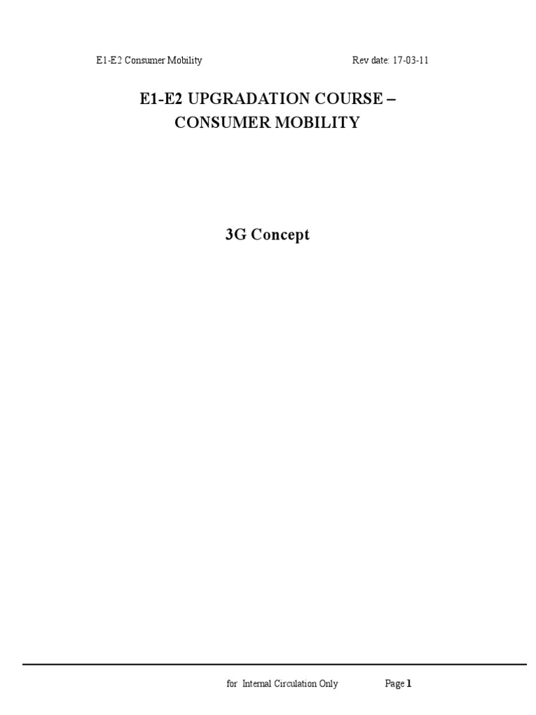 E1-E2 Upgradation Course - Consumer Mobility | PDF | 3 G | 3 Gpp