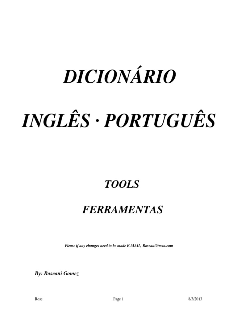 Ferramentas em Ingles | PDF | Ferramentas | Bens manufaturados