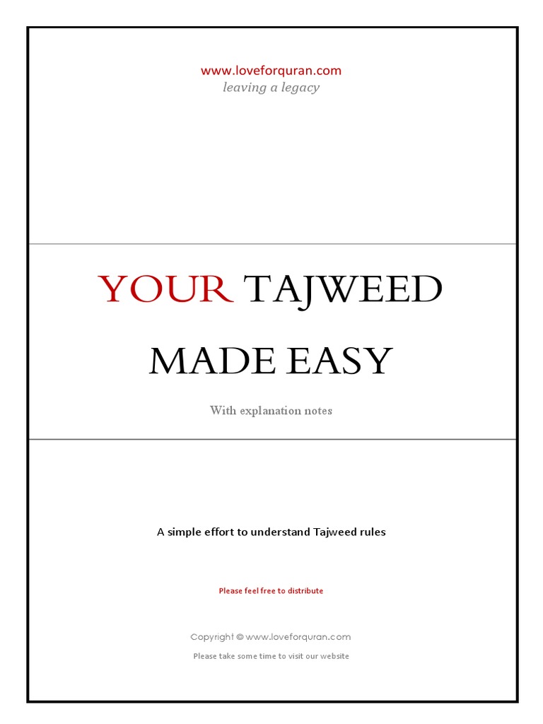 Tajweed Made Easy: With Explanation Notes | PDF | Languages Of Israel ...