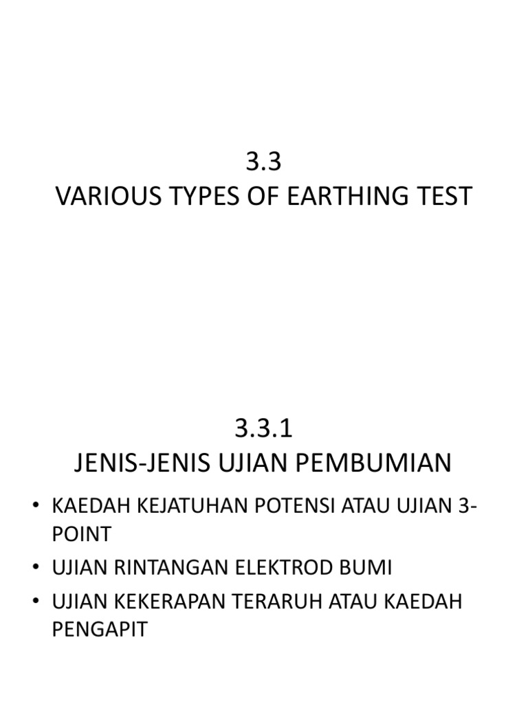 Types of Earthing Test | PDF