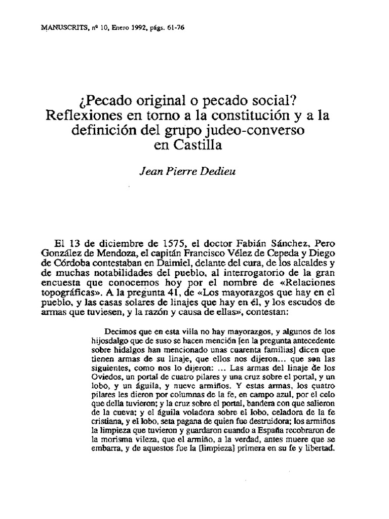 Pecado social y conversos en Castilla | PDF