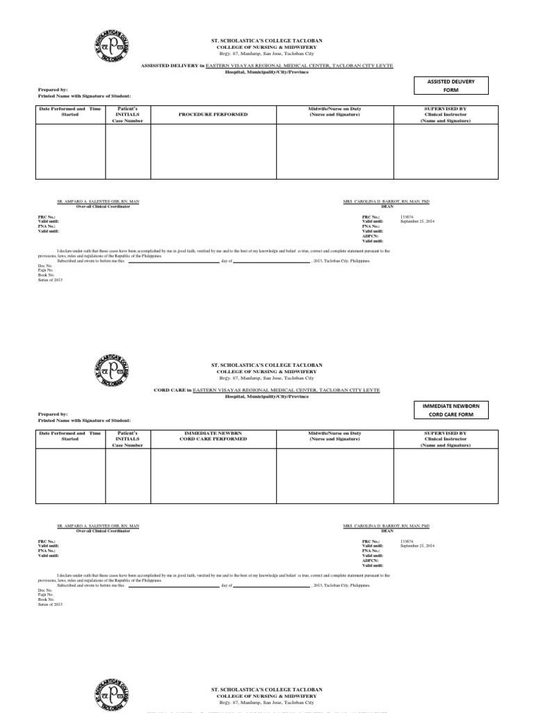 Brgy. 87, Manlurip, San Jose, Tacloban City: Assisted Delivery Form ...