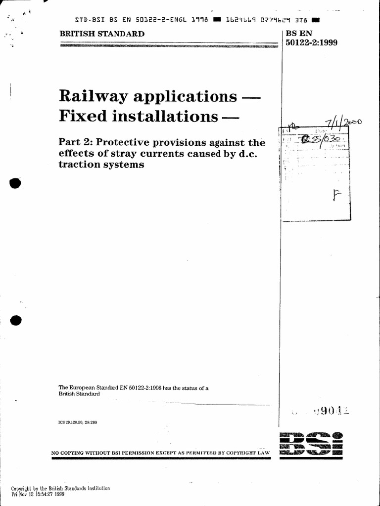 BS en 50122-1999 | PDF