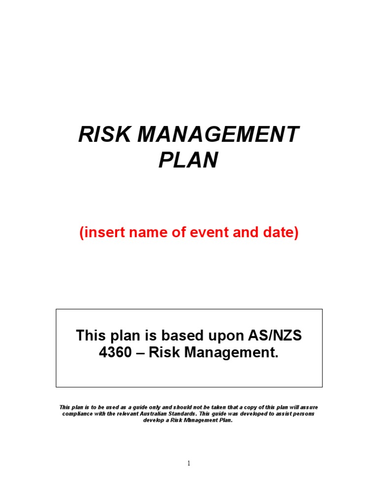 Risk Management Plan Template | PDF | Risk Management | Risk