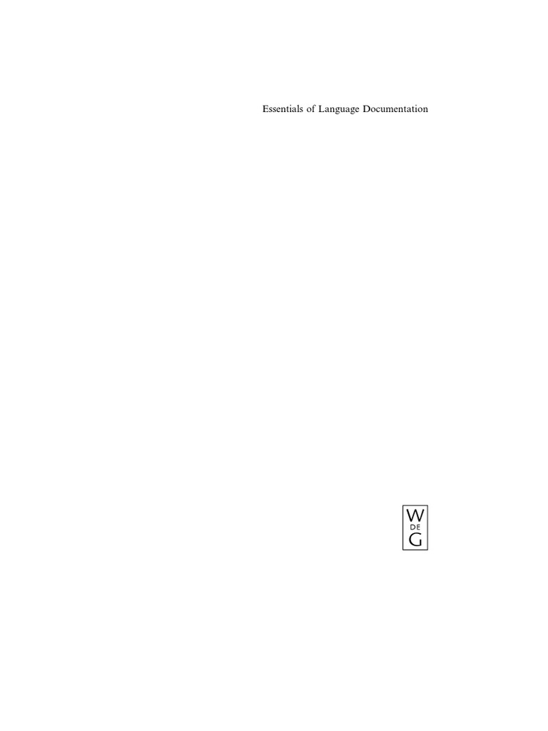 Essentials of Language Documentation | PDF | Linguistics | Metadata