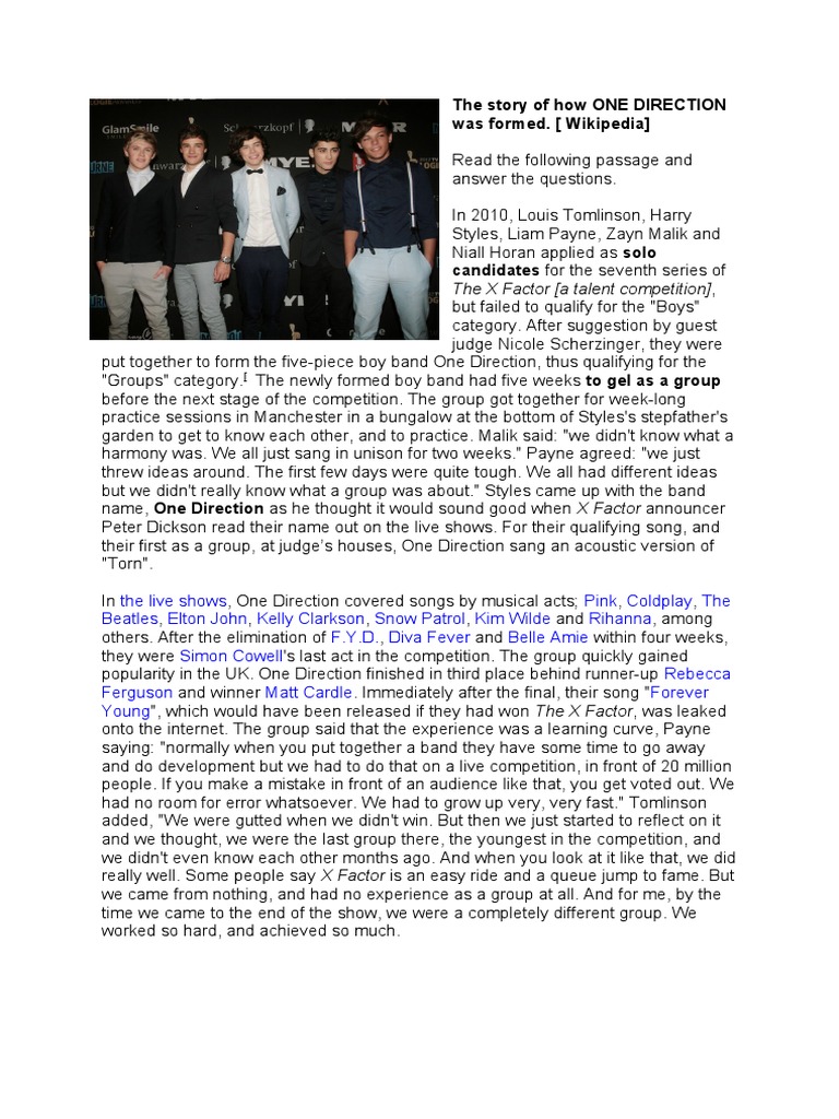 The Story of How ONE DIRECTION Was Formed. (Wikipedia) : The X Factor ...