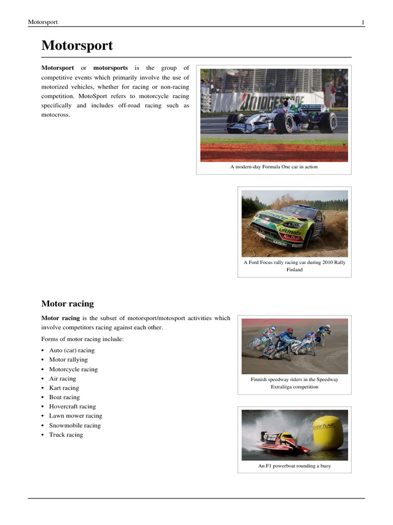 Motorsport | PDF | Motorsport | Auto Racing