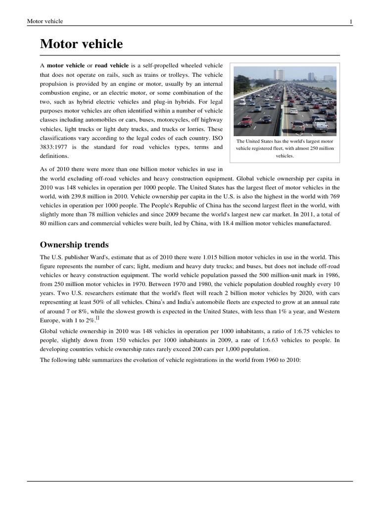 Motor Vehicle: Ownership Trends | PDF | Motor Vehicle | Wheeled Vehicles
