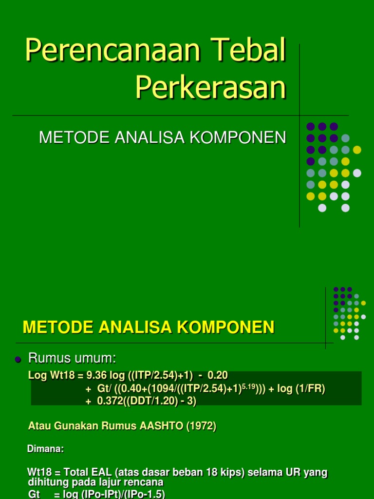 Bahan DDRT - Tebal Perkerasan Metode Analisa Komponen | PDF