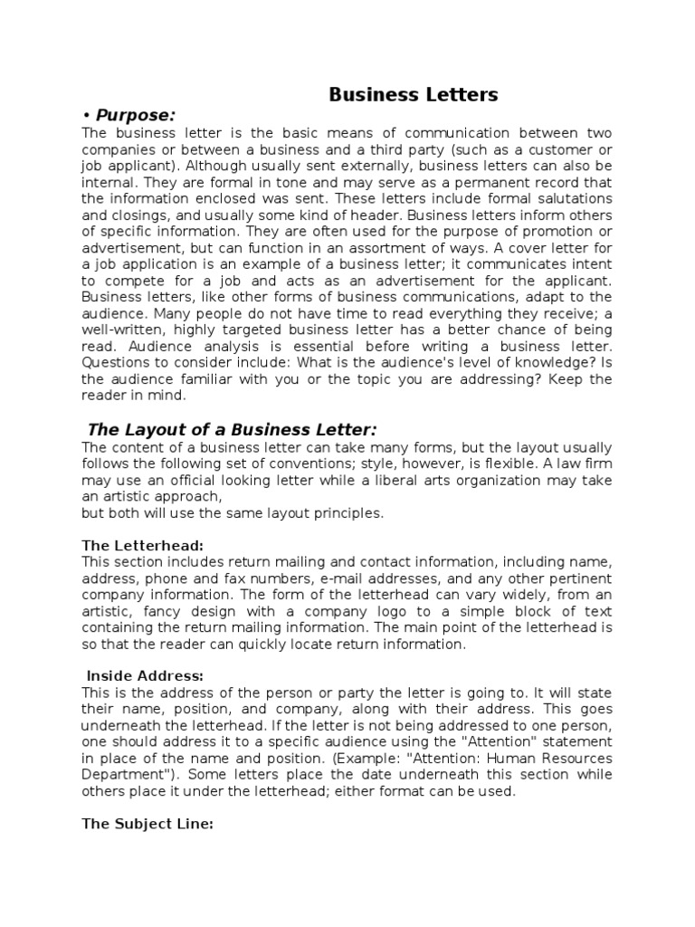 Business Letters: - Purpose | PDF | Lady | Semiotics