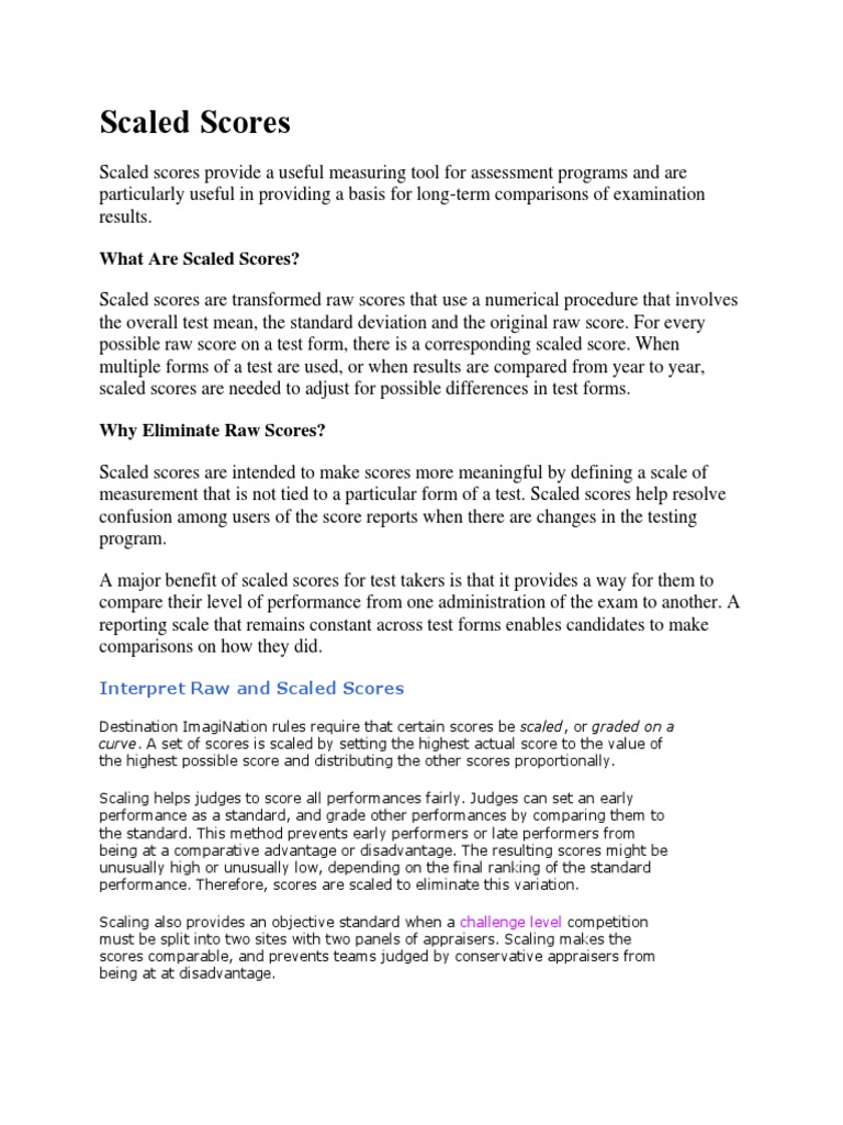 What Are Scaled Scores?