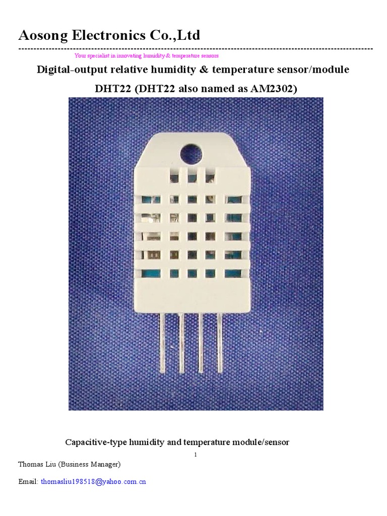 Aosong Electronics Co.,Ltd | PDF | Sensor | Signal (Electrical Engineering)