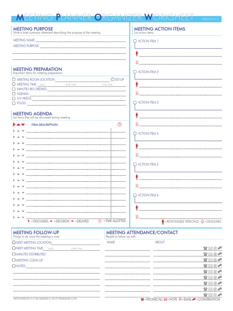 Meeting Planner - Organizer.worksheet | PDF