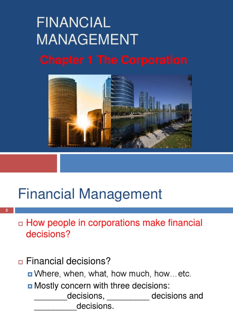 Financial Management: Chapter 1 The Corporation | PDF | Partnership ...