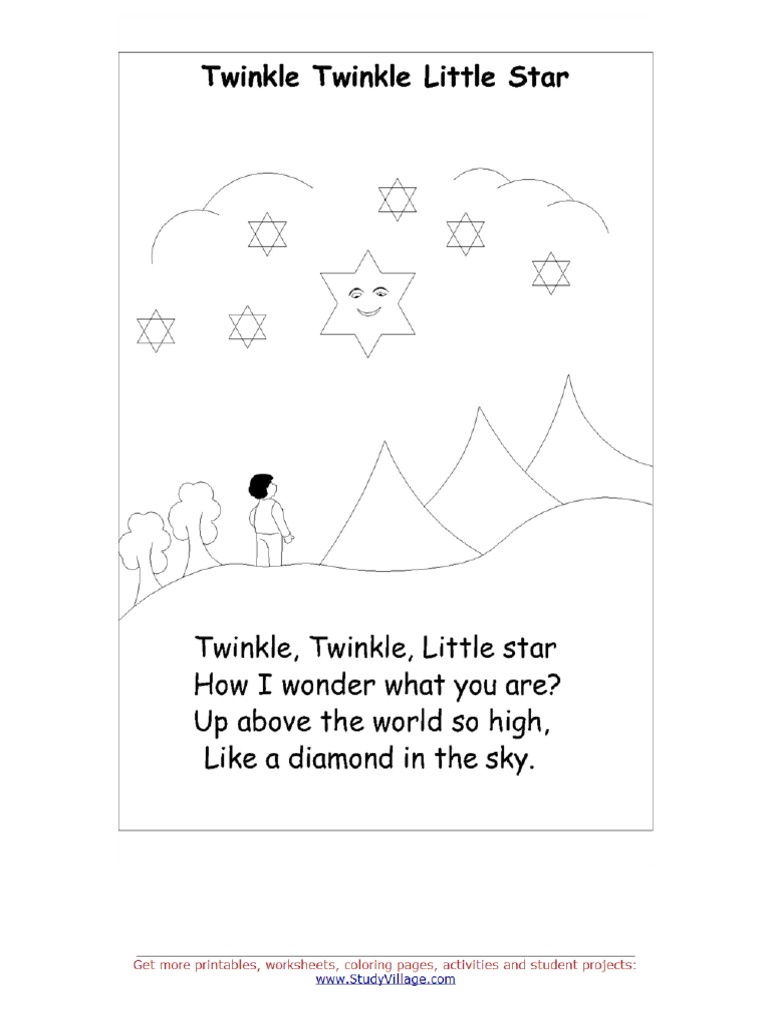3484 4047 Nursery Rhyme Coloring Pages Twinkle Twinkle Little Star ...
