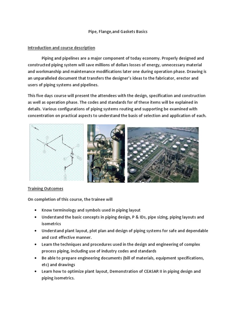 Pipe Flange and Gaskets Basics | Download Free PDF | Pipe (Fluid Conveyance) | Specification ...