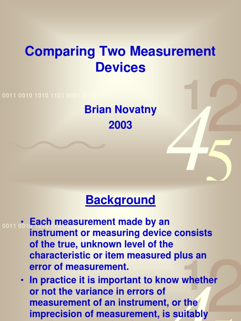 Comparing Two Measurement Devices | PDF | Errors And Residuals | Bias Of An Estimator