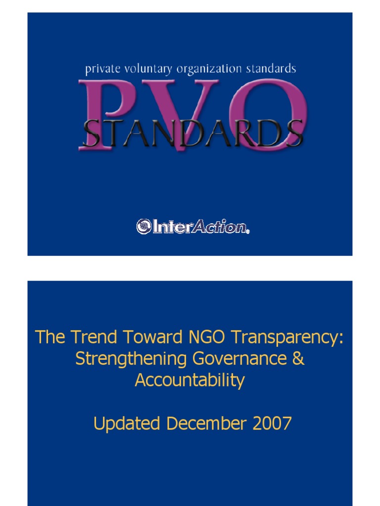 NGO Transparency and PVO Standards Guide | PDF | Non Governmental ...