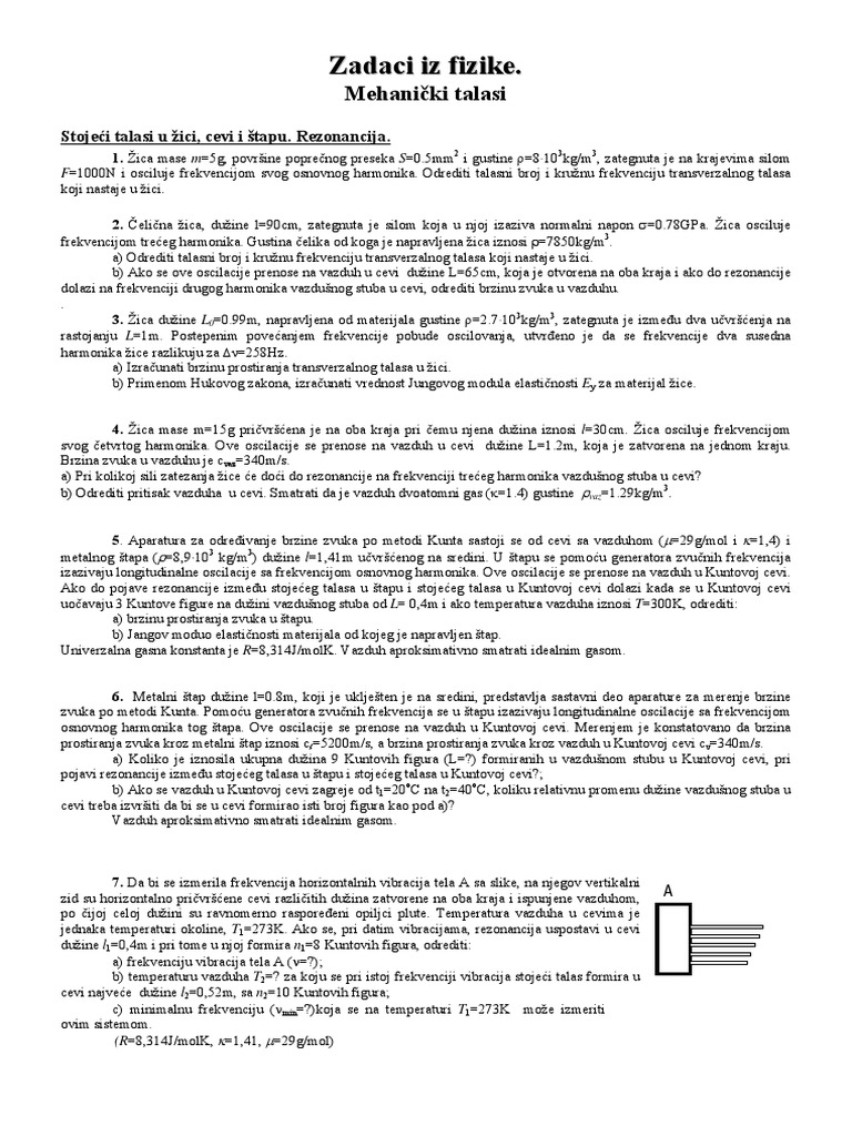 Reseni Zadaci Iz Mehanickih Talasa | PDF