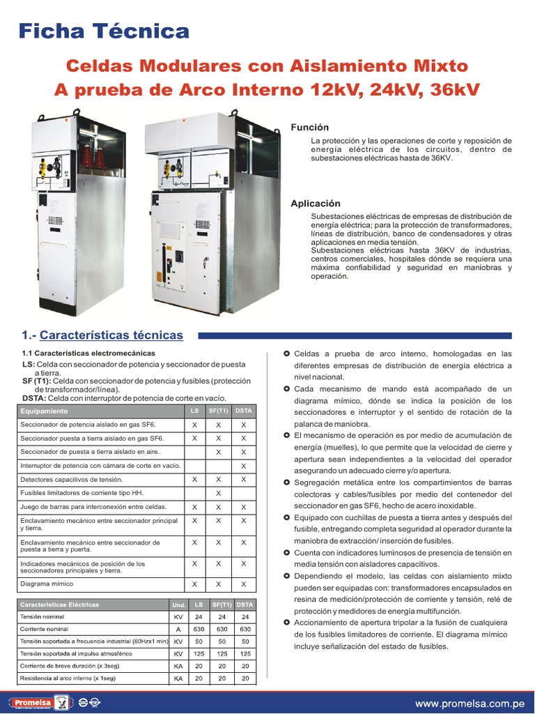 HT Celdas Modulares Con Aislamiento Mixto-Promelsa | PDF | Subestacion ...