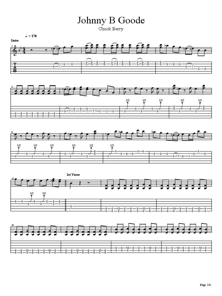Chuck Berry Johnny B Goode Pdf Refrain Songs Written