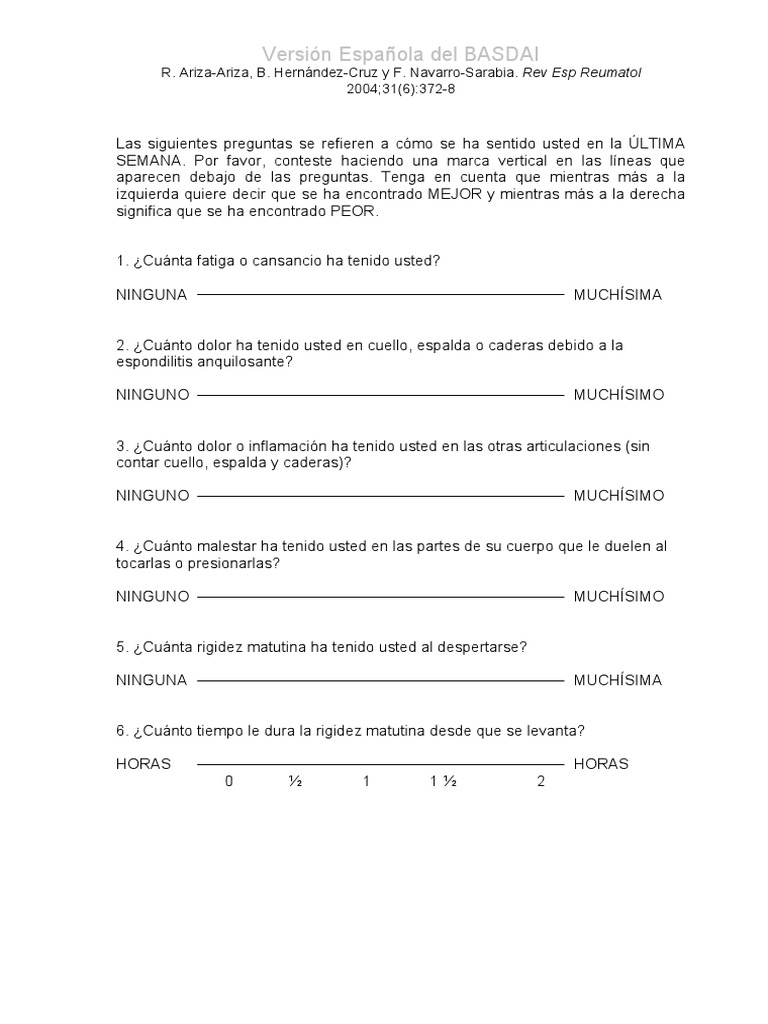 BASDAI-español | PDF