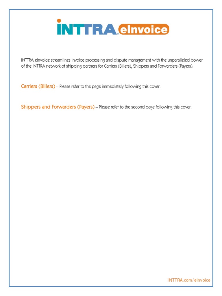 About INTTRA Einvoice | PDF | Invoice | Cargo