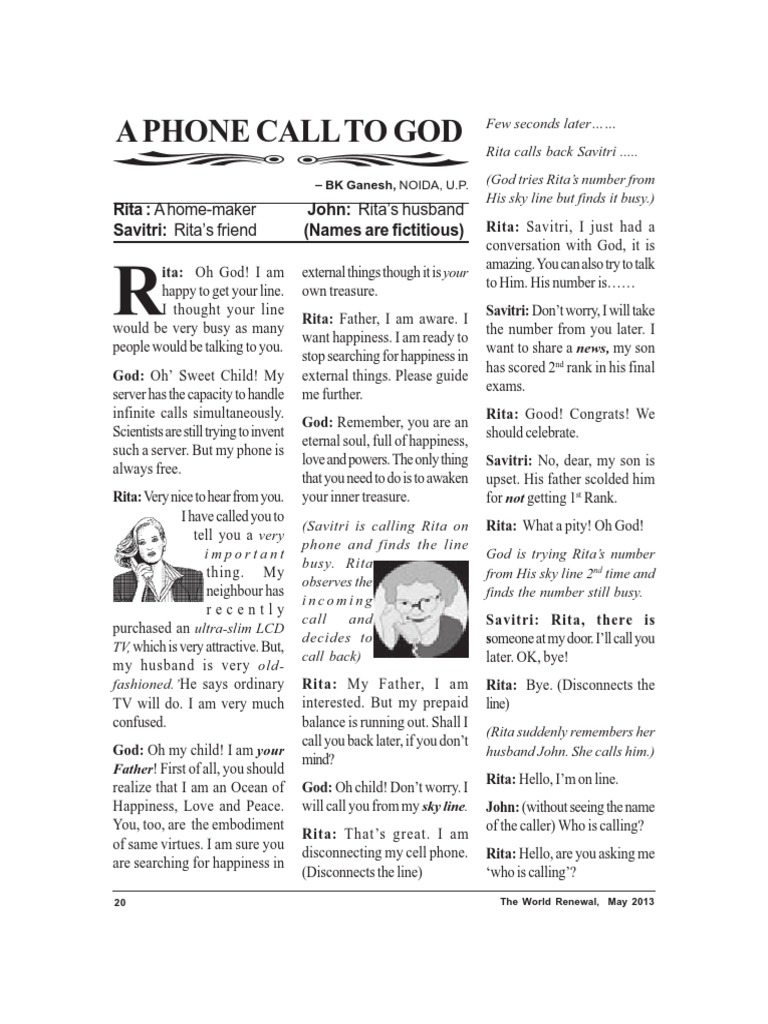 07 A Phone Call To God | PDF