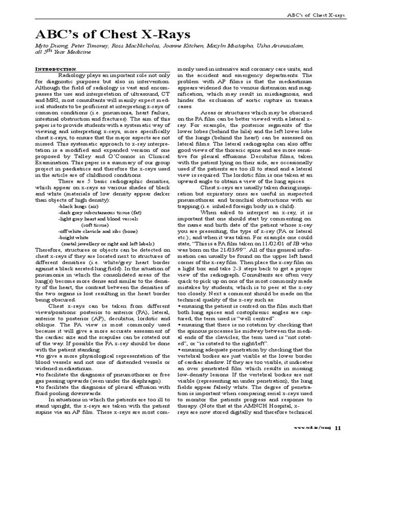 ABC Chest | PDF | Lung | Radiology