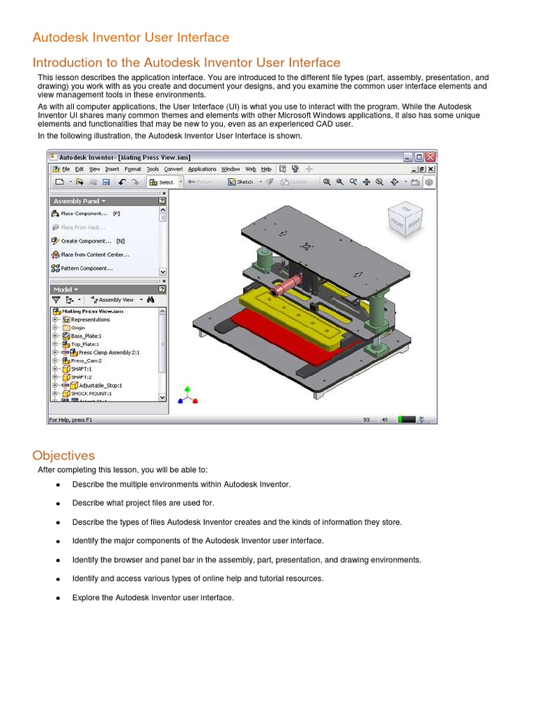 01 Autodesk Inventor User Interface | Auto Cad | Icon (Computing)