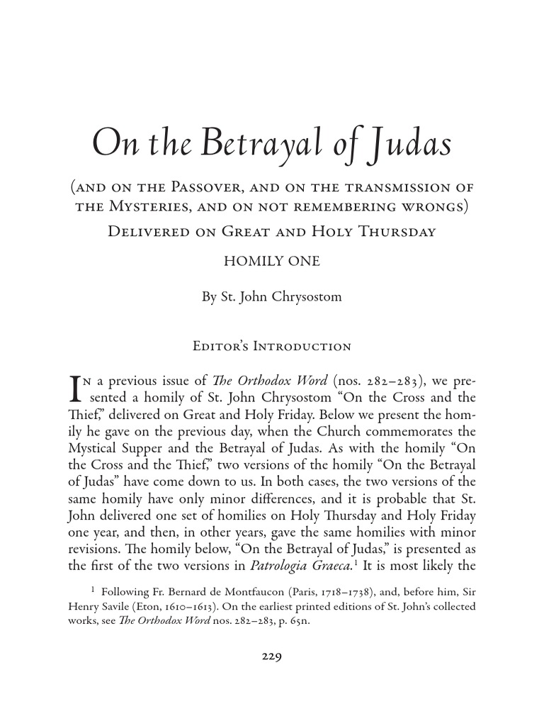 On the Betrayal of Judas | Judas Iscariot | Eucharist | Free 30-day ...