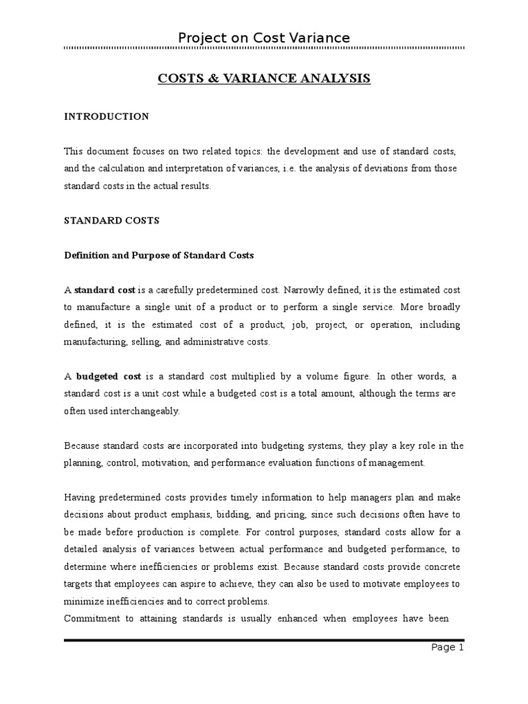 Cost Variance | PDF | Labour Economics | Profit (Accounting)