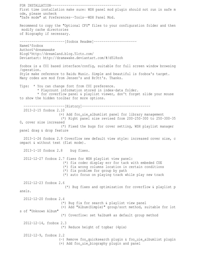 Foobox Readme | Download Free PDF | Directory (Computing) | Plug In (Computing)