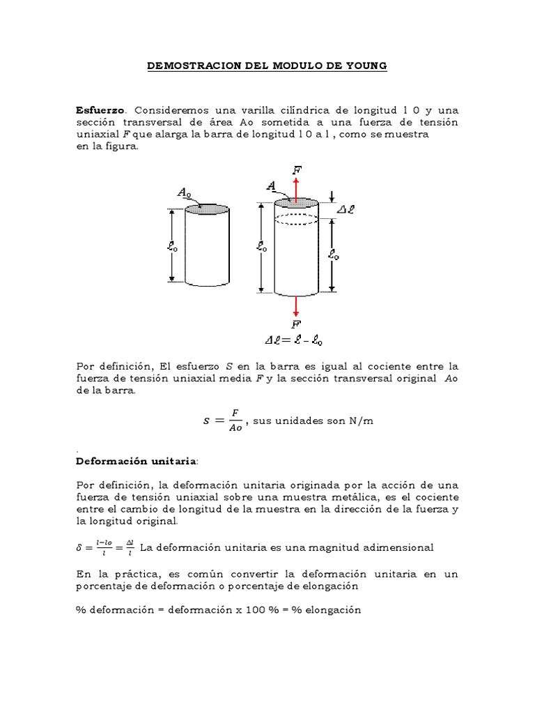 Metal Modulo de Young | PDF | Movimiento (física) | Masa