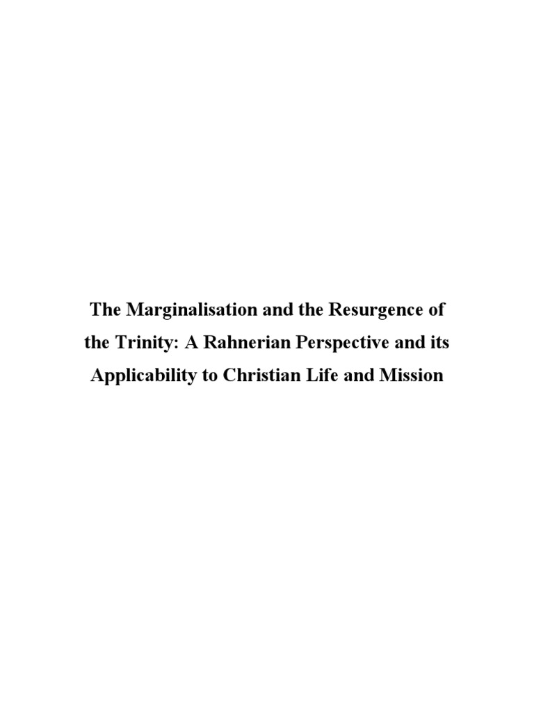 Rahner's Trinity: Impact on Christian Life | PDF | Trinity | God The Father