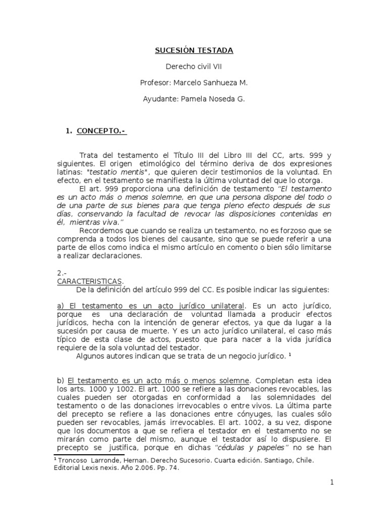 Sucesión Testada | PDF | Voluntad y testamento | Intención (Derecho Penal)