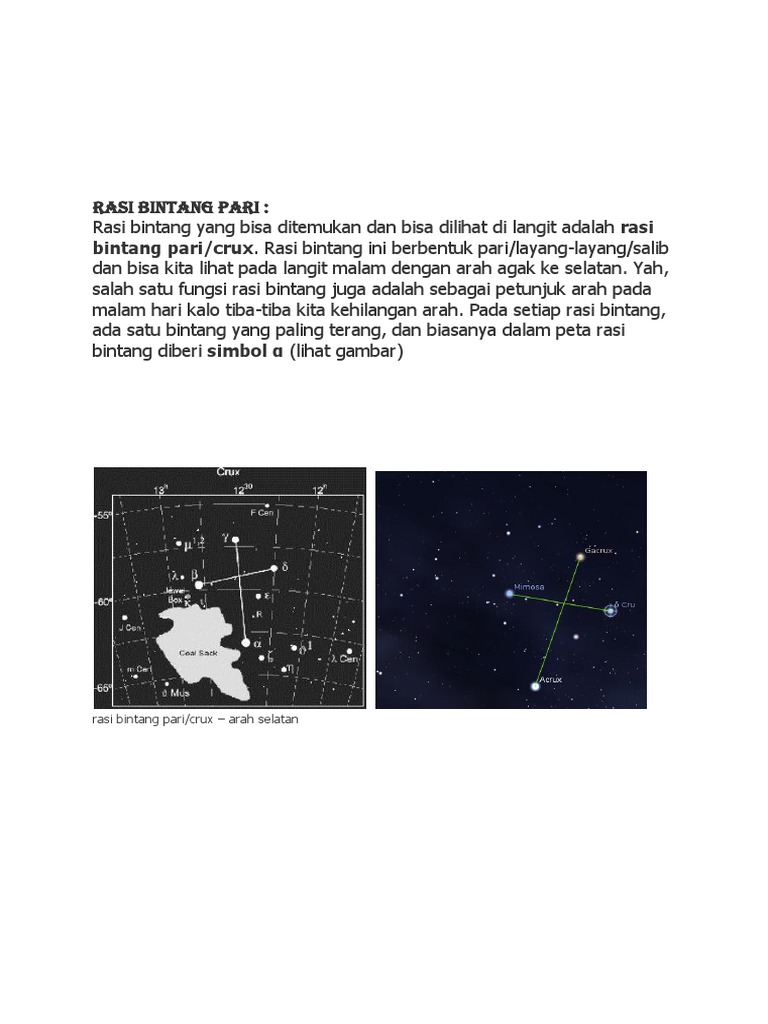 Rasi Bintang Pari: Petunjuk Arah Malam | PDF | Dewasa Muda