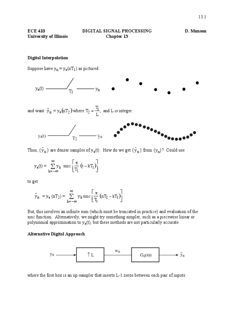 ECE 410 Digital Signal Processing D. Munson University of Illinois | PDF | Sampling (Signal ...
