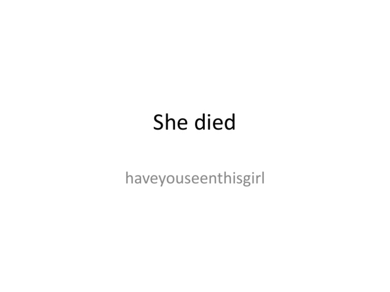 She Died | PDF