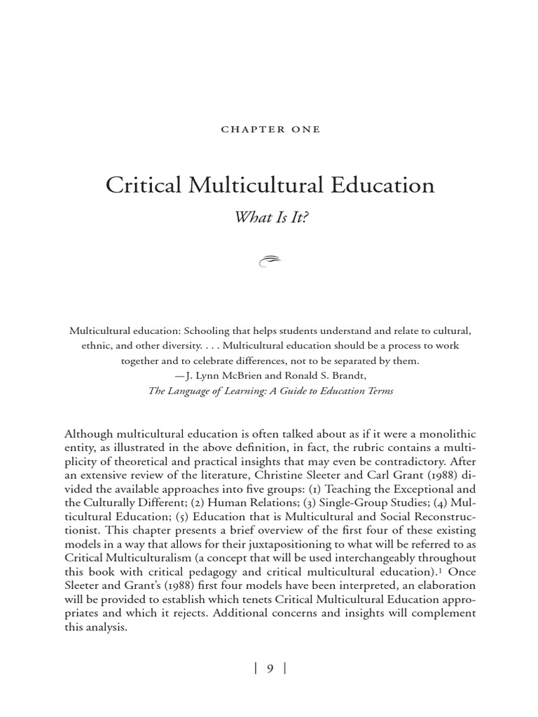 Critical Multicultural Education: What Is It? | PDF | Multiculturalism ...
