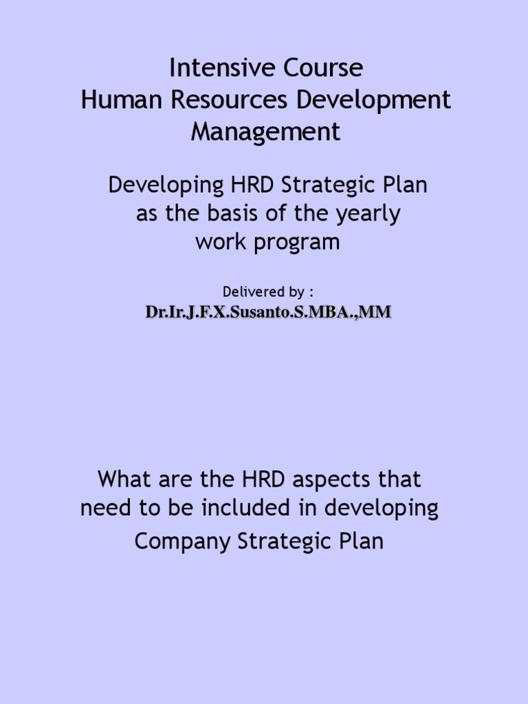 Developing HRD Strategic Plan | PDF | Employment | Strategic Management