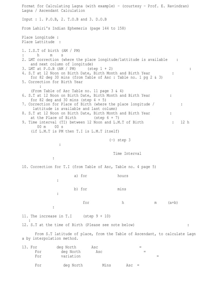Lagna Calculation Methodology | PDF | Hermeticism | Navigation