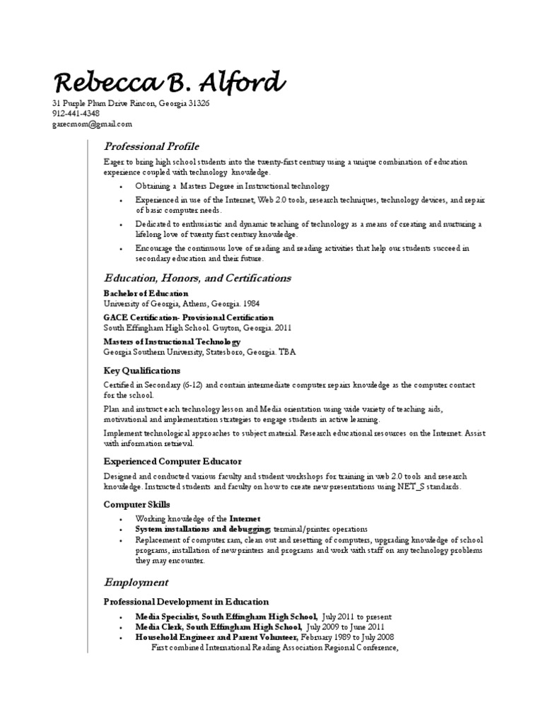 Resume For Becky | PDF | Career & Growth | Art