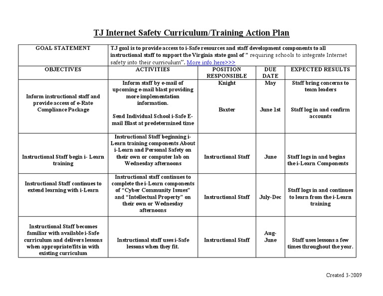 TJ Internet Safety Plan | PDF | Information Technology | Computing
