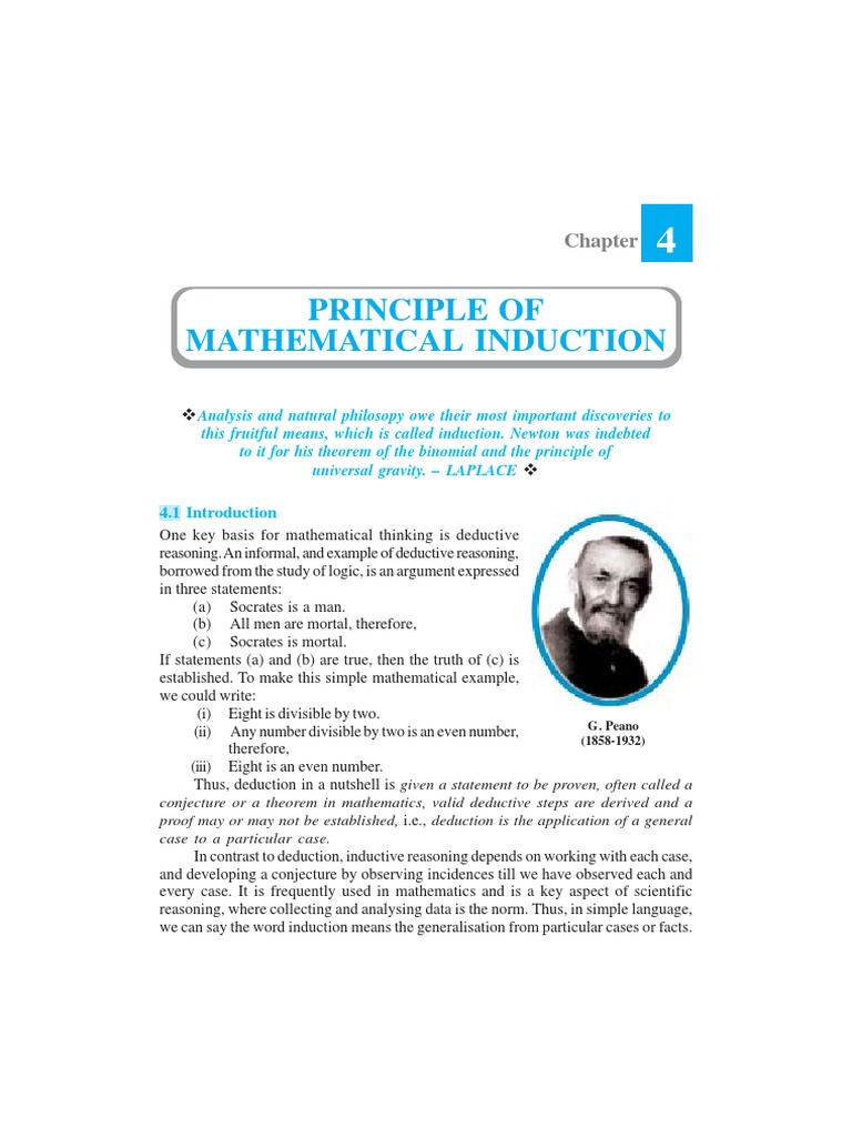 Principle of Mathematical Induction | PDF | Mathematical Proof ...