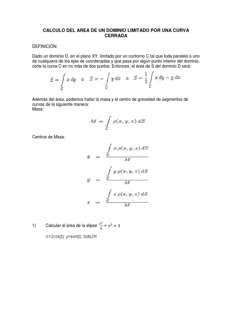Area de Una Curva Cerrada | PDF