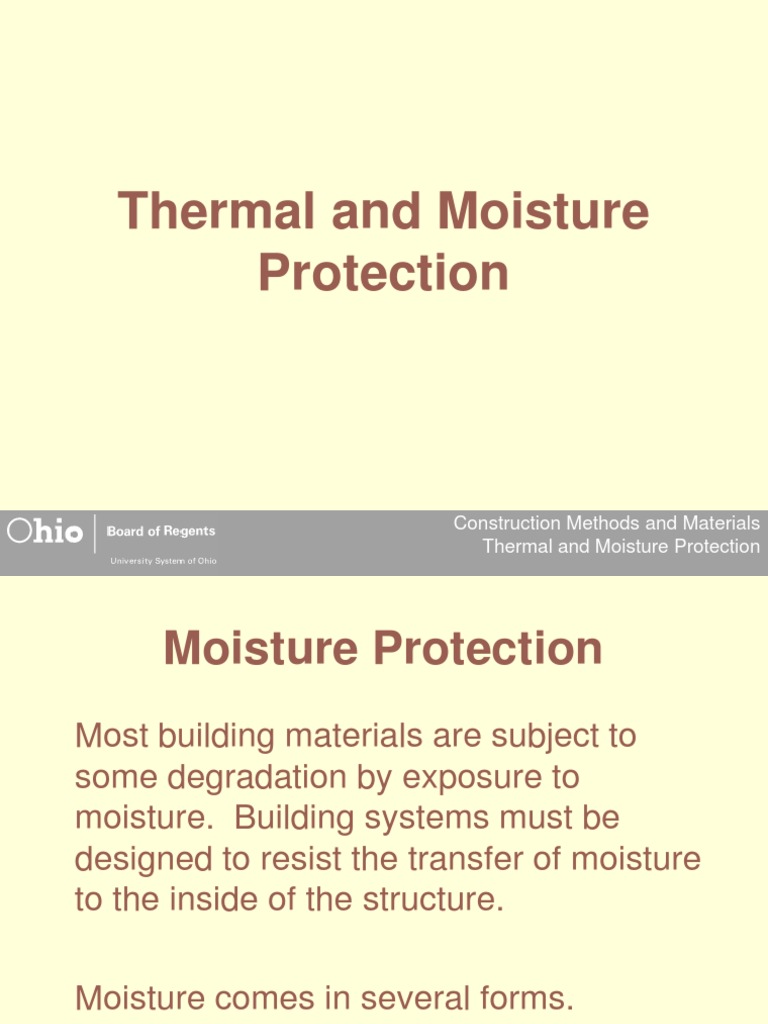 Thermal and Moisture Protection in Construction | PDF | Thermal Insulation | Roof