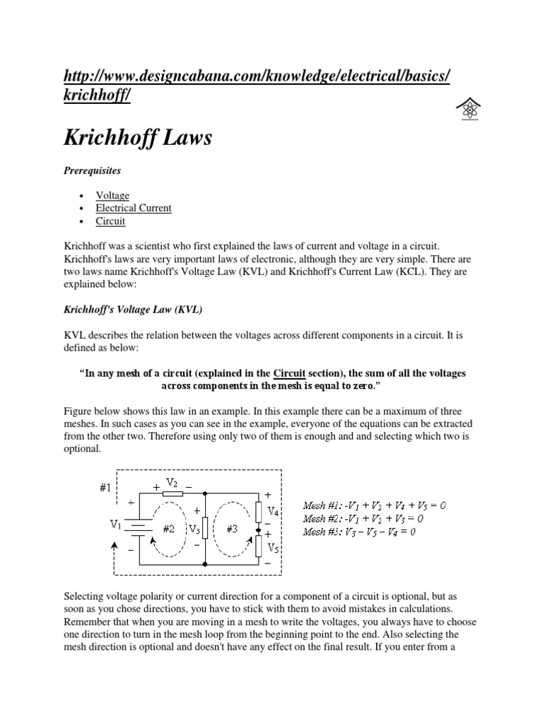 KCL and KVL.docx | Series And Parallel Circuits | Electrical Network
